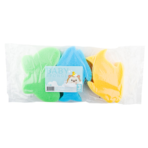 Animal Bath Baby Sponges 3 Pack Assorted Colours | FabFinds