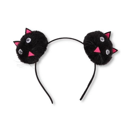 Halloween Black Cat Pom Pom Headband - FabFinds