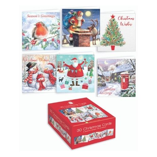 Bumper Boxed Christmas Cards 30 Pack – FabFinds