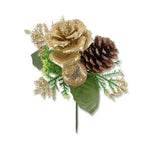 Buy Christmas Glitter Rose Pick Decoration Assorted Colours - FabFinds