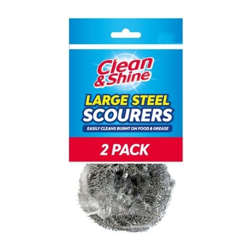 Clean & Shine Large Spiral Steel Scourers 2 Pack — FabFinds