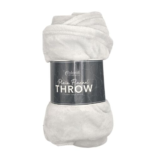 Coloroll Plain Plannel Throw 130cm x 160cm — FabFinds