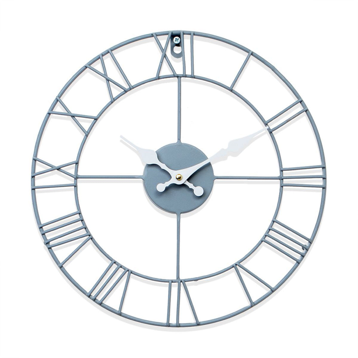 Statement Grey Roman Skeleton Clock 34cm — FabFinds