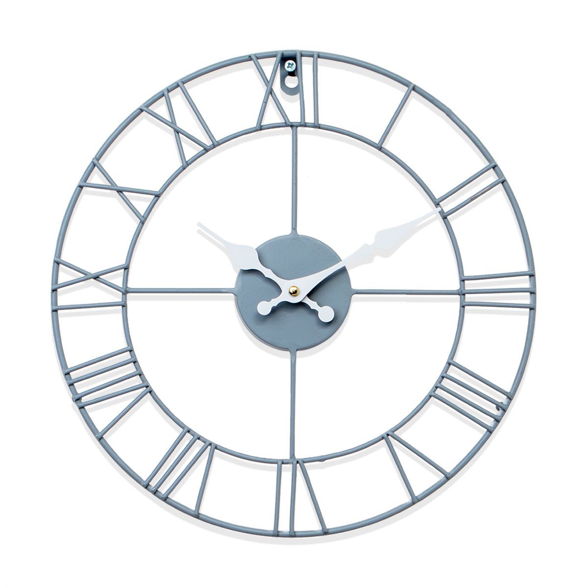 Statement Grey Roman Skeleton Clock 34cm — FabFinds