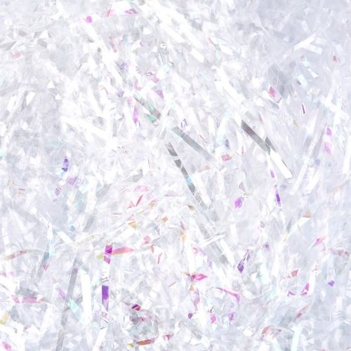 White Iridescent Shred Christmas Gift Wrapping — FabFinds