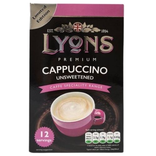 Lyons Premium Cappuccino Unsweetened Coffee 12 Sachets | FabFinds
