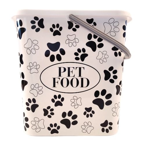Shop Online The Pet Hut Food Storage White Black Paw Container - FabFinds