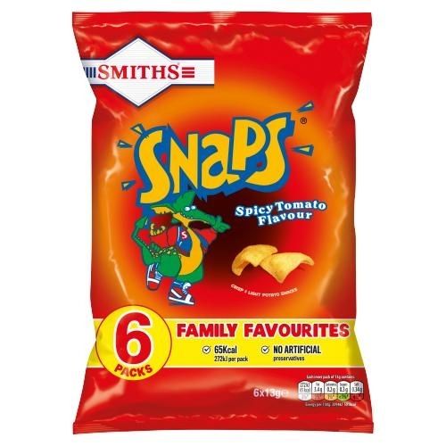 Snaps Spicy Tomato Flavour Crisps 6 Packs | FabFinds