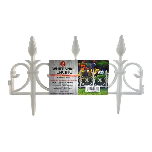 Garden Essentials White Spire Fencing 3 Pack - FabFinds